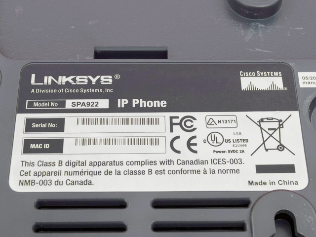 Cisco SPA922｜テルワールド（SIP/IP 中古美品ビジネスフォン販売店）